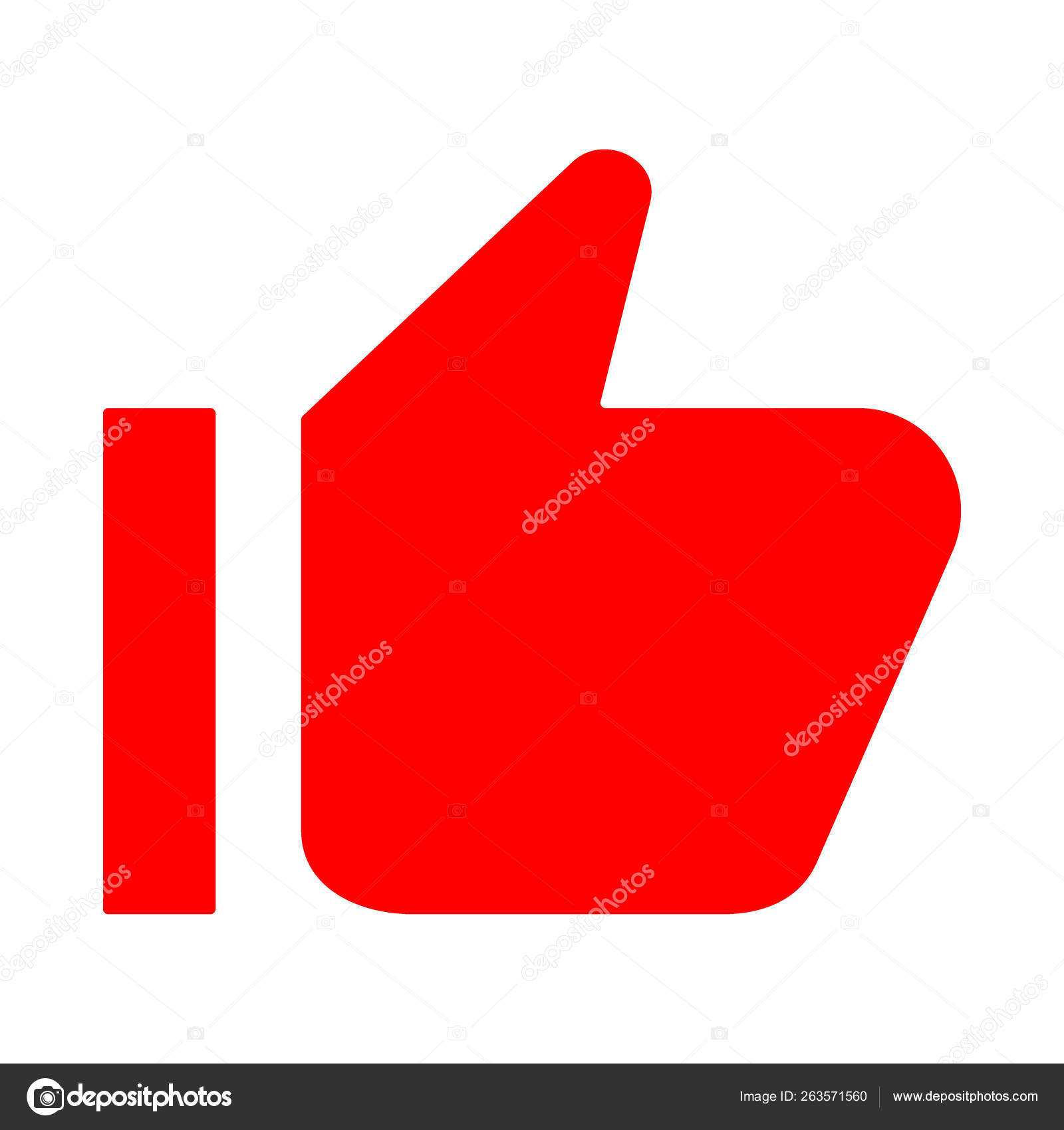 Red thumb up icon. Like, approval. Vector Stock Vector Image by ...
