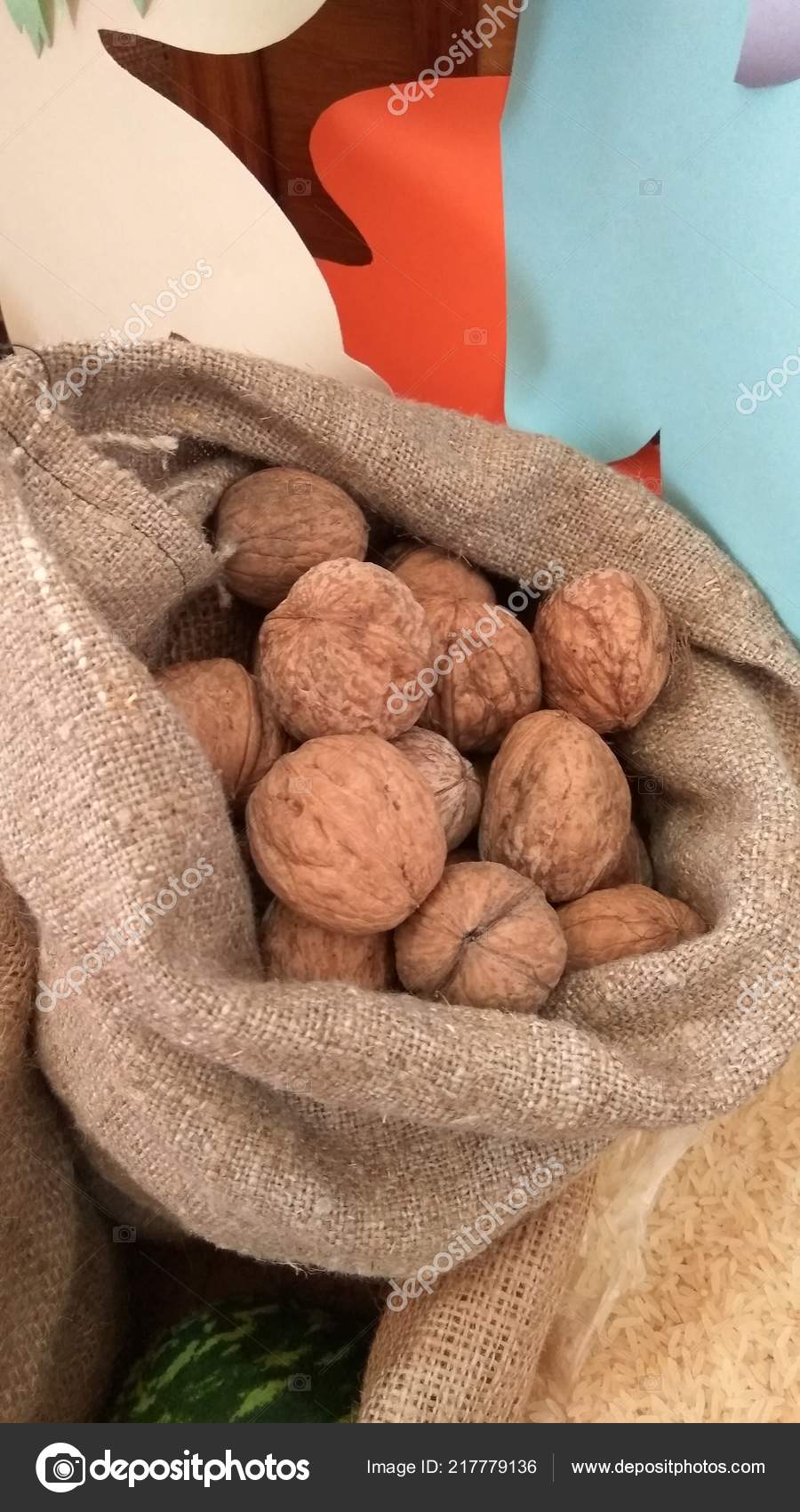 Floor Big Bag Walnuts — Stock Photo © wiktoriya2018 #217779136