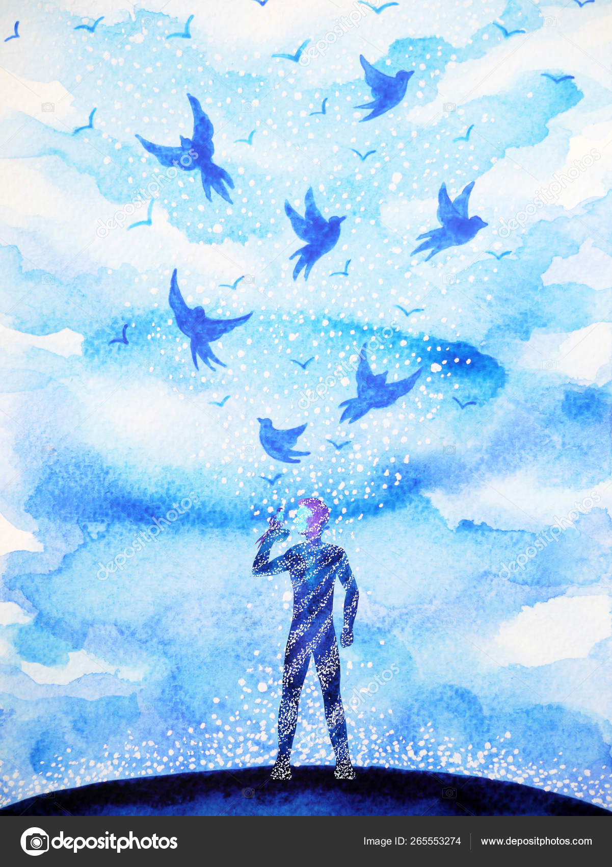 Abstract Flying Bird Art