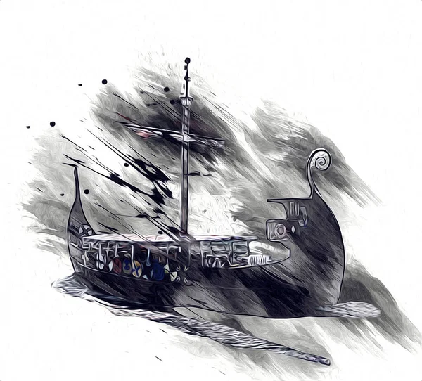 Sinking Pirate Ship Drawing
