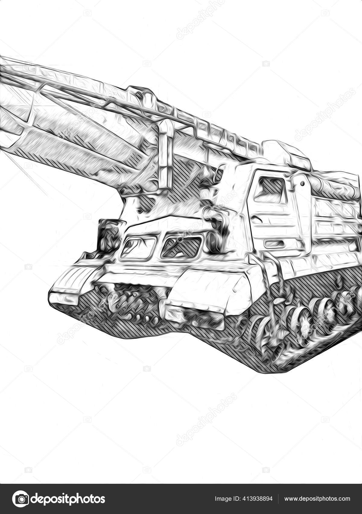 Vintage Tank Isolated Drawing Sketch Art Illustration Stock ...