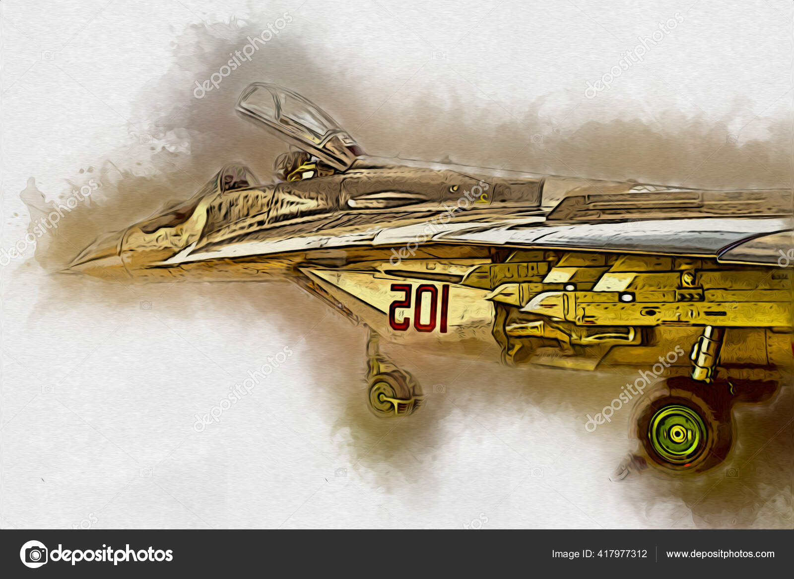 American Jet Fighter Aircraft Drawing Illustration Art Vintage — Stock ...