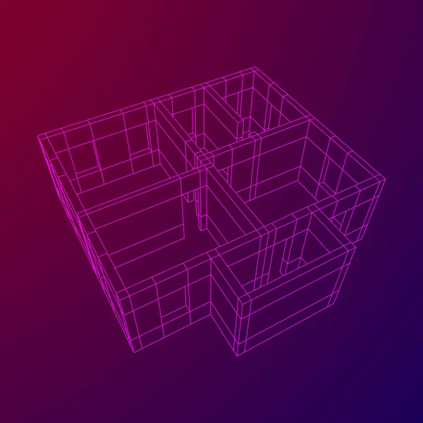 Wireframe architecture building. Stock Vector Image by ©newb1 #199756070