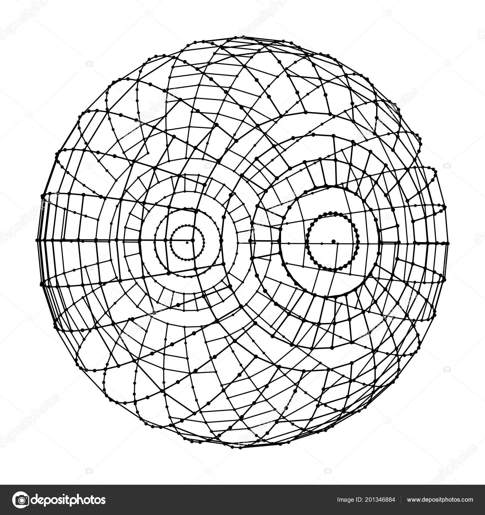 Wireframe Mesh Sphere. Stock Vector by ©newb1 201346884