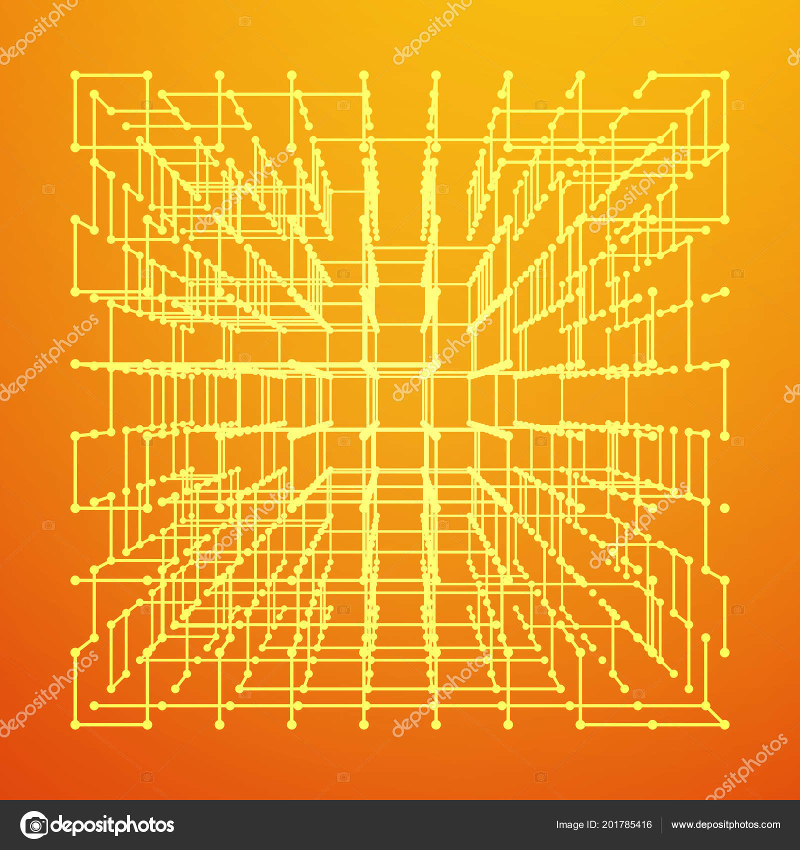 Wireframe Mesh Cube. Stock Vector by ©newb1 201785416