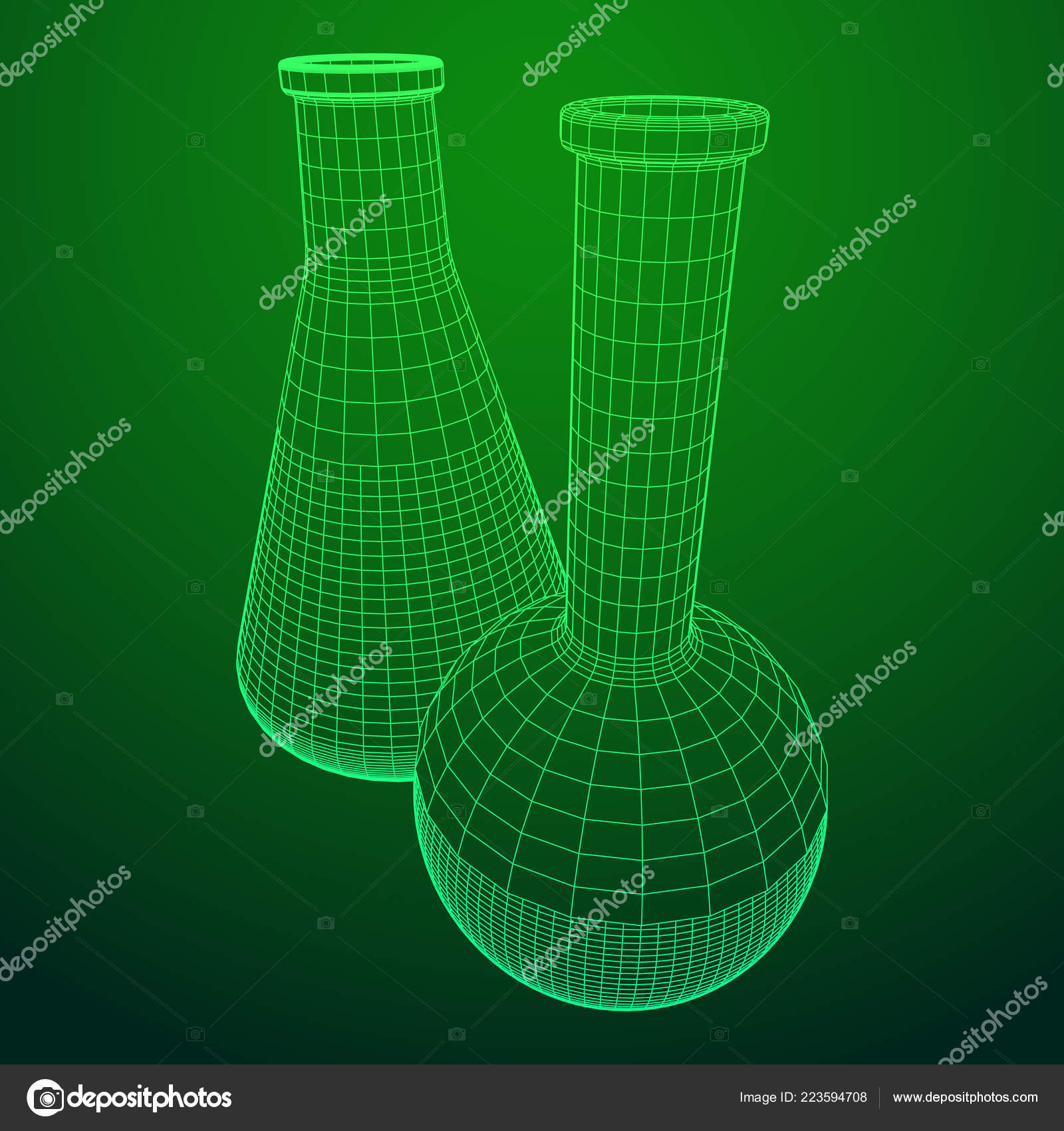 Test tube low poly wireframe mesh Stock Vector by ©newb1 223594708