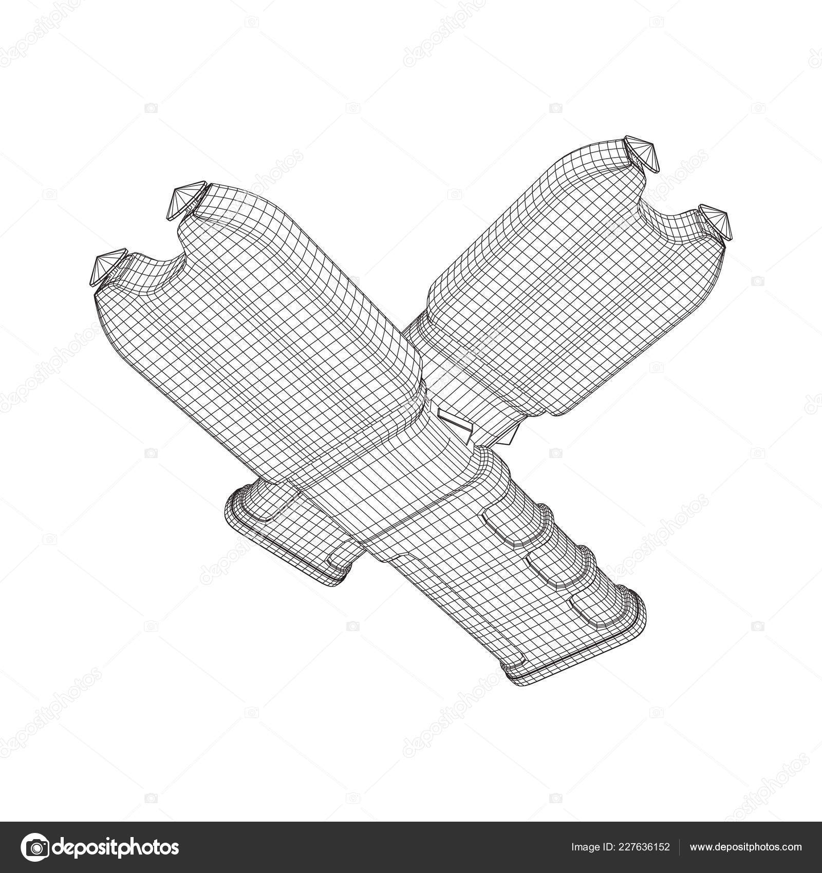 Police electro shocker taser stun gun Stock Vector by ©newb1 227636152
