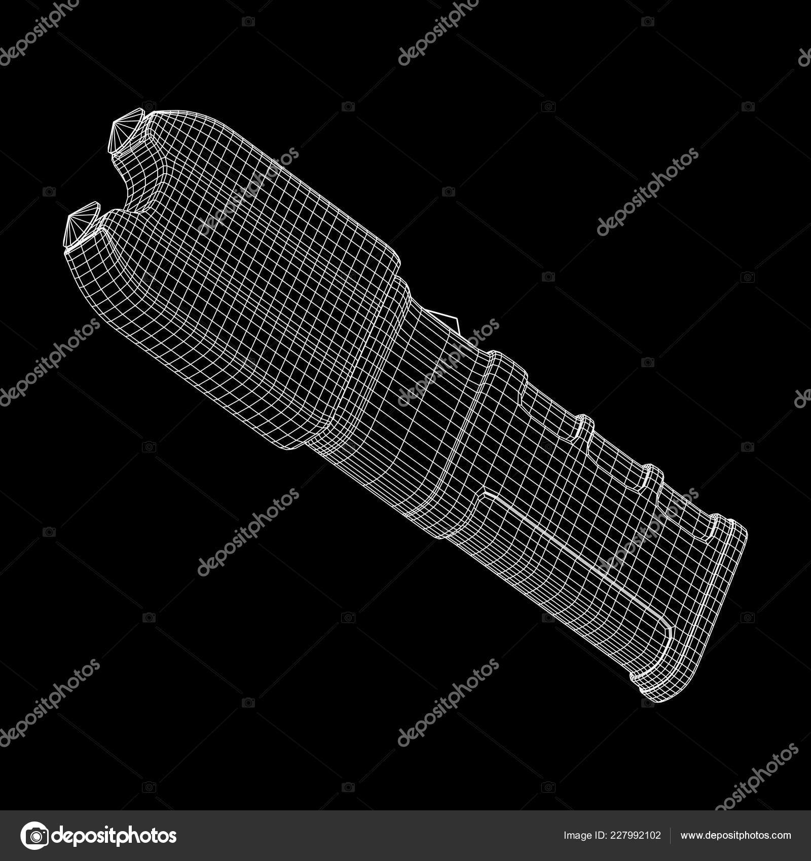 Police electro shocker taser stun gun Stock Vector by ©newb1 227992102