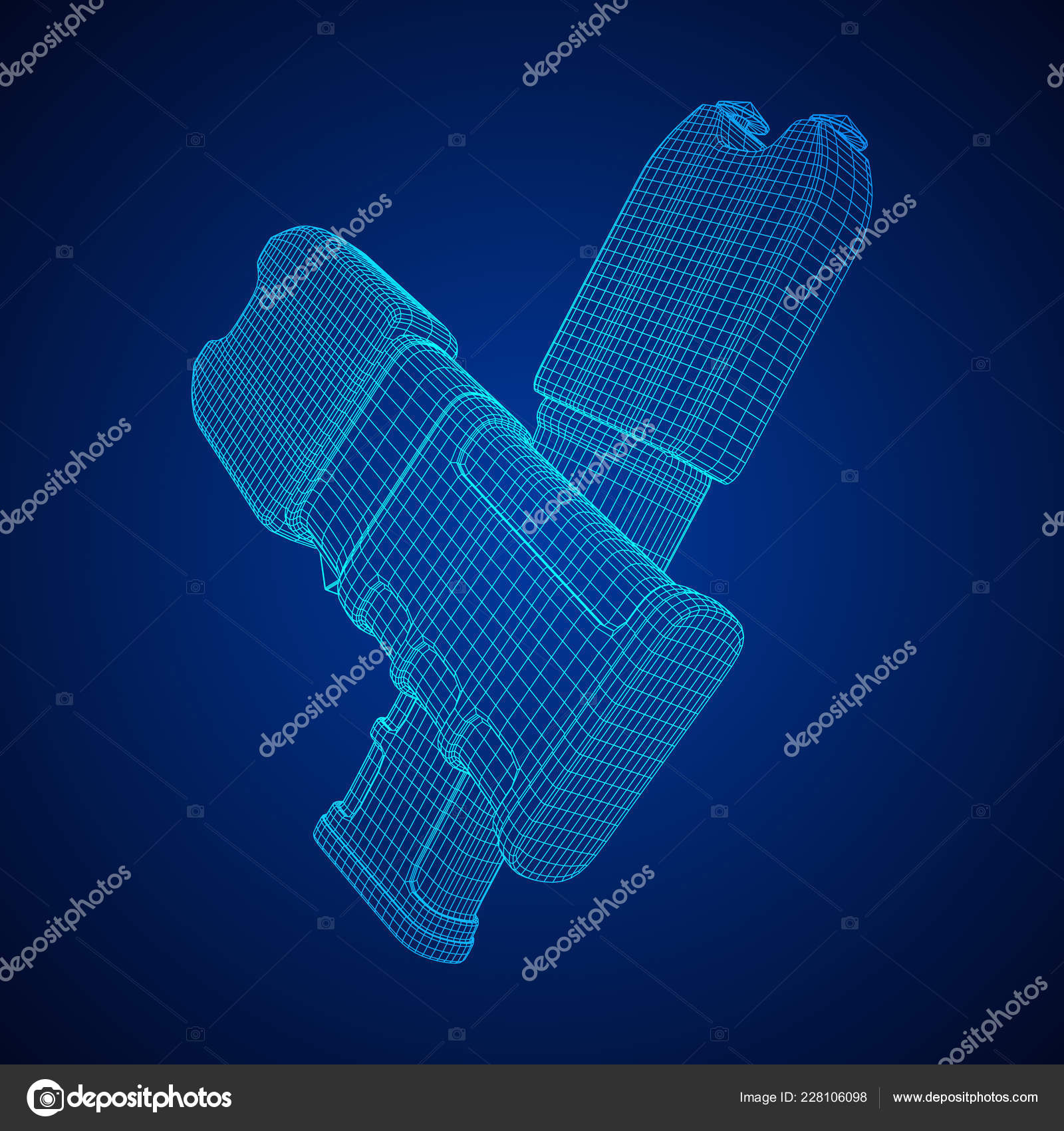 Police electro shocker taser stun gun Stock Vector by ©newb1 228106098