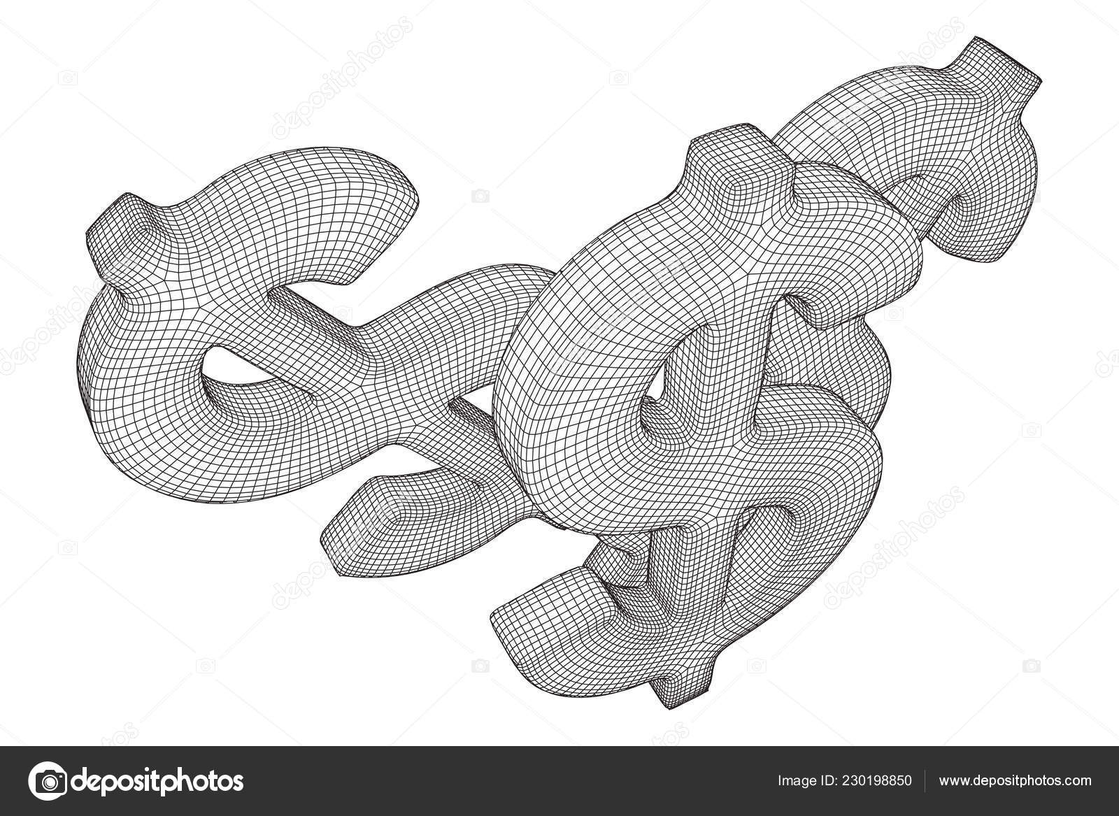 Dollar sign wireframe vector Stock Vector Image by ©newb1 #230198850