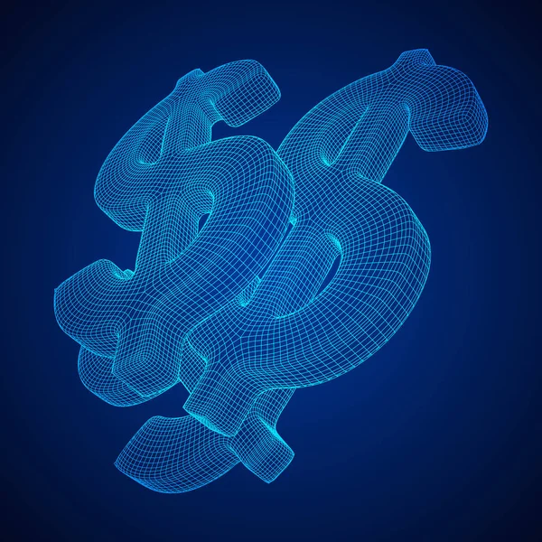 Dollar sign wireframe vector Stock Vector Image by ©newb1 #230198850
