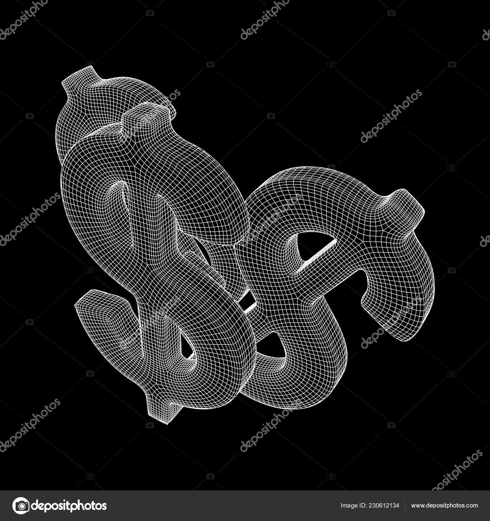Dollar sign wireframe vector Stock Vector Image by ©newb1 #230612134