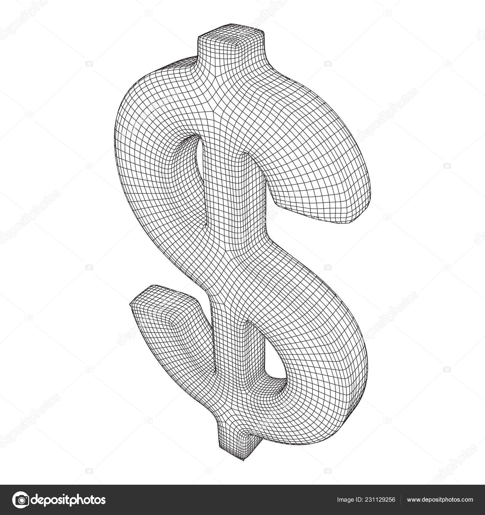 Dollar sign wireframe vector Stock Vector Image by ©newb1 #231129256