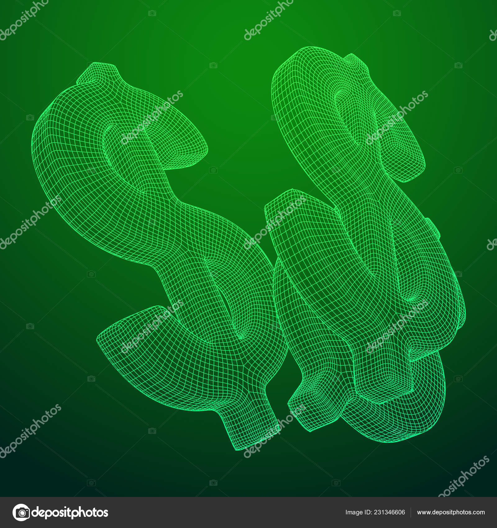 Dollar sign wireframe vector Stock Vector Image by ©newb1 #231346606