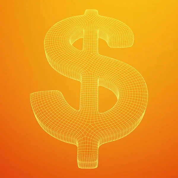Dollar sign wireframe vector Stock Vector by ©newb1 235376544