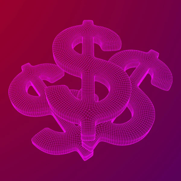 Dollar sign wireframe vector Stock Vector by ©newb1 235376544