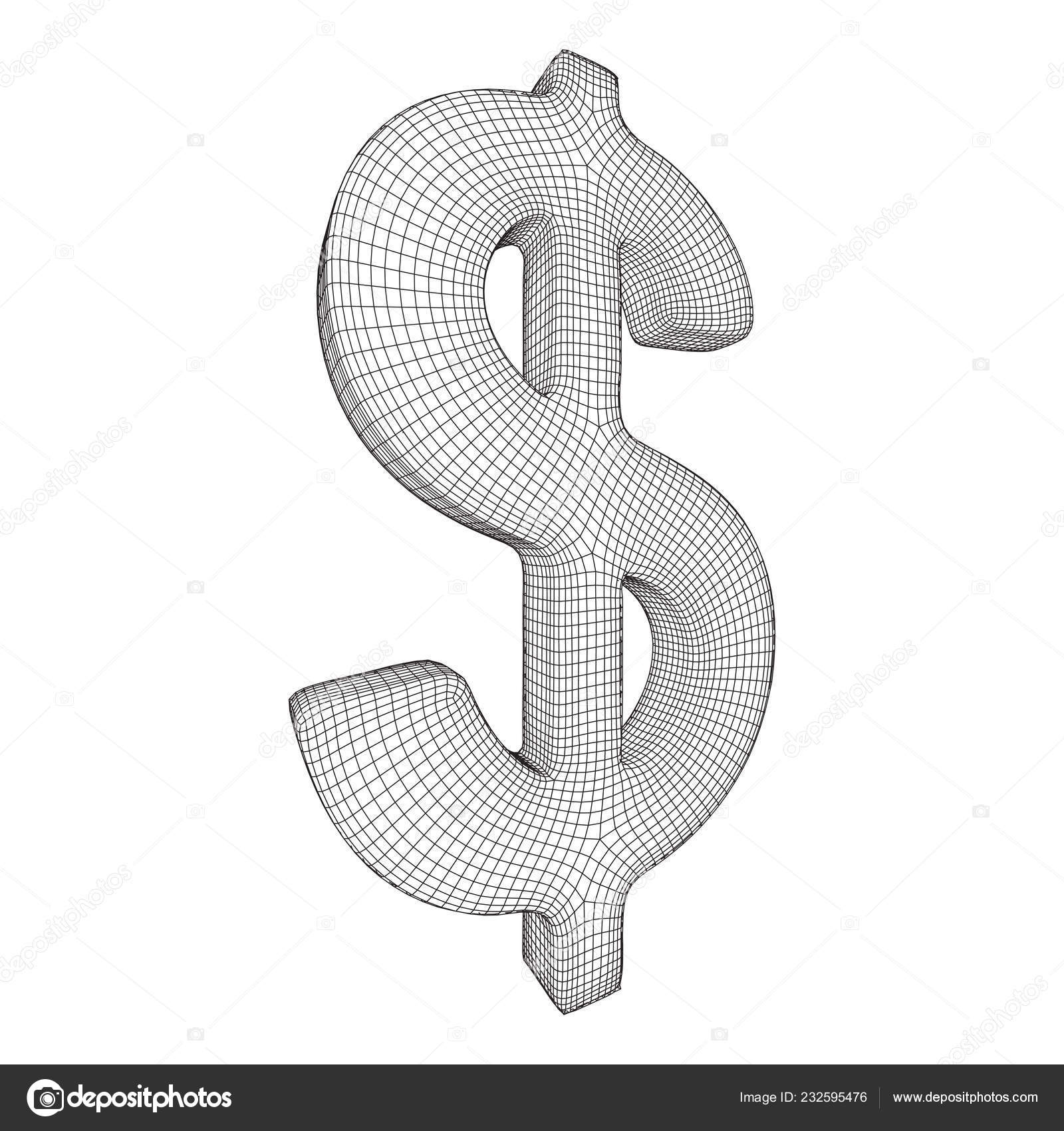 Dollar sign wireframe vector Stock Vector Image by ©newb1 #232595476