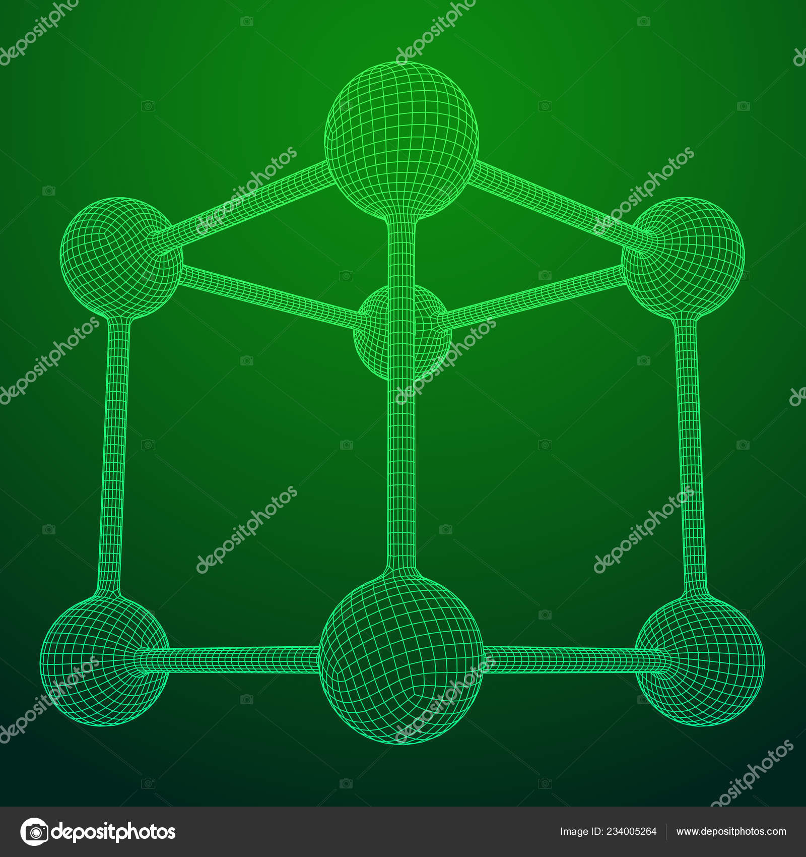 Wireframe Mesh Molecule Stock Vector by ©newb1 234005264