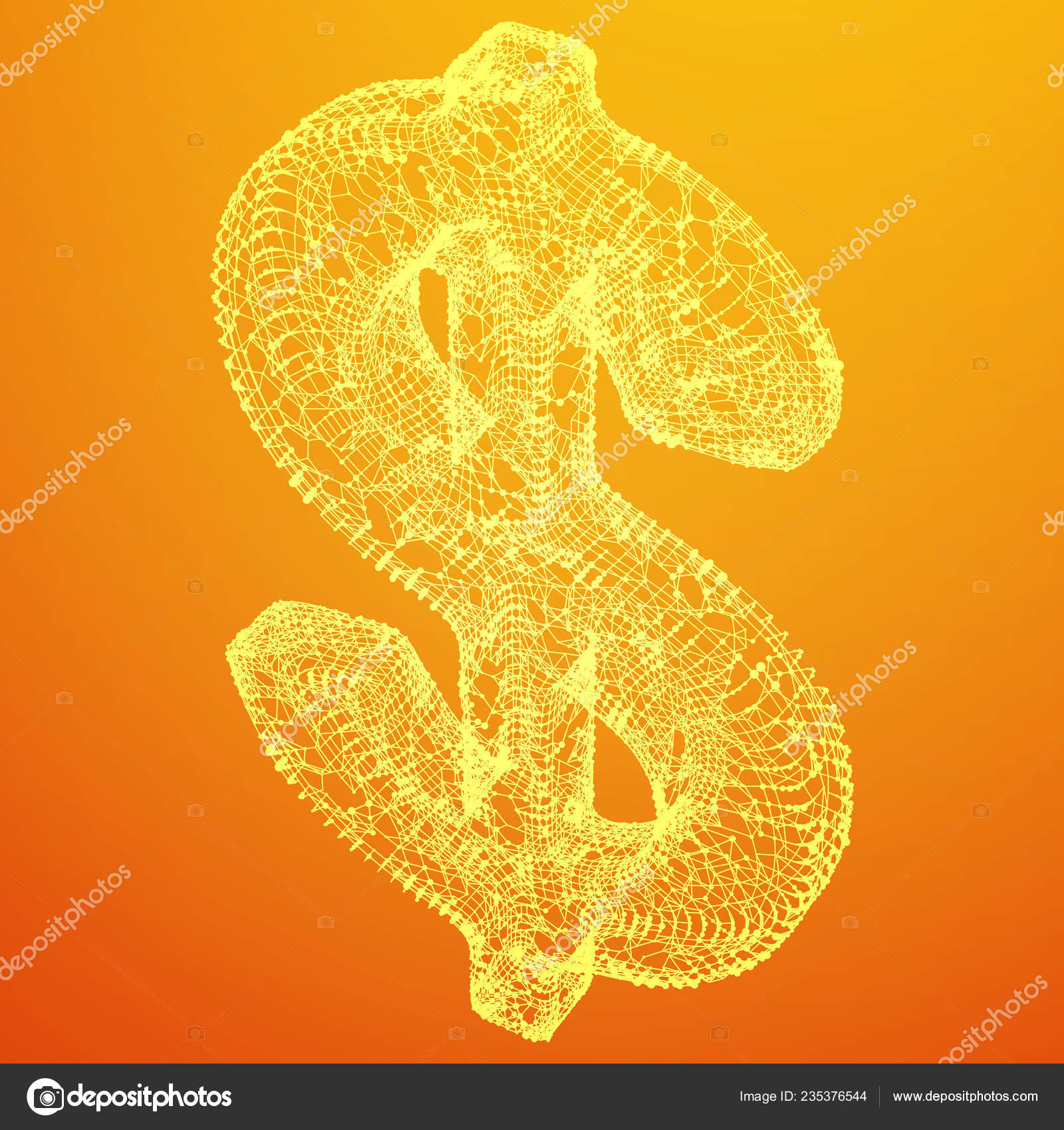 Dollar sign wireframe vector Stock Vector by ©newb1 235376544