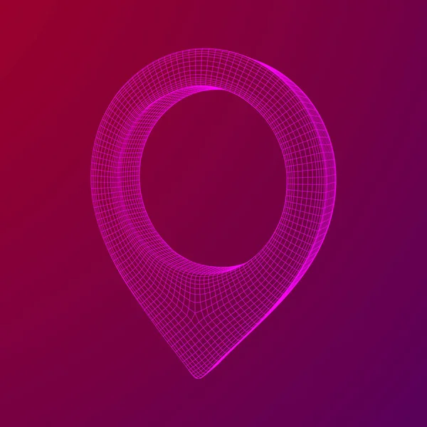 Geo map pin wireframe mesh Stock Vector by ©newb1 238730224