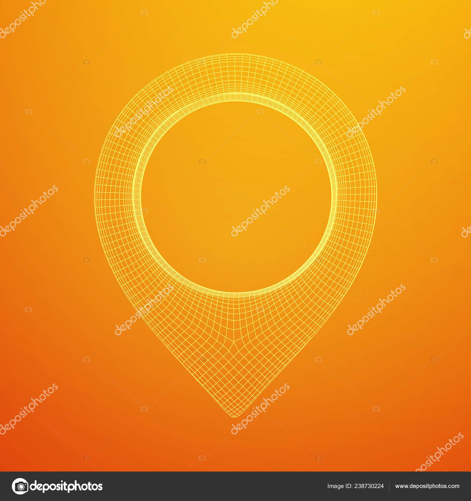 Geo map pin wireframe mesh Stock Vector by ©newb1 238730224