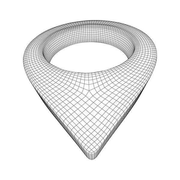 Geo map pin with folding map wireframe mesh Stock Vector by ©newb1 ...