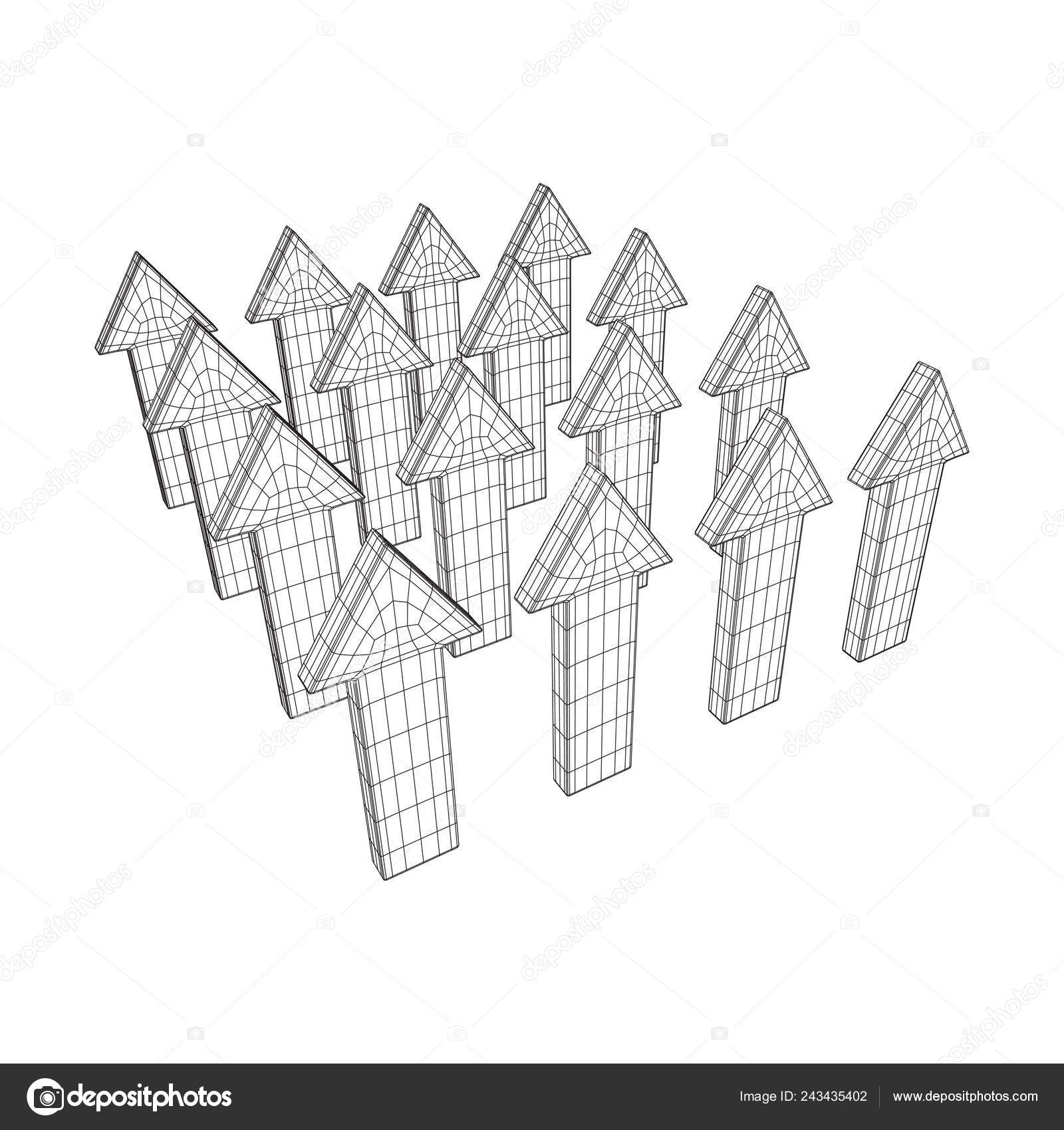 Wireframe arrow low poly Stock Illustration by ©newb1 #243435402