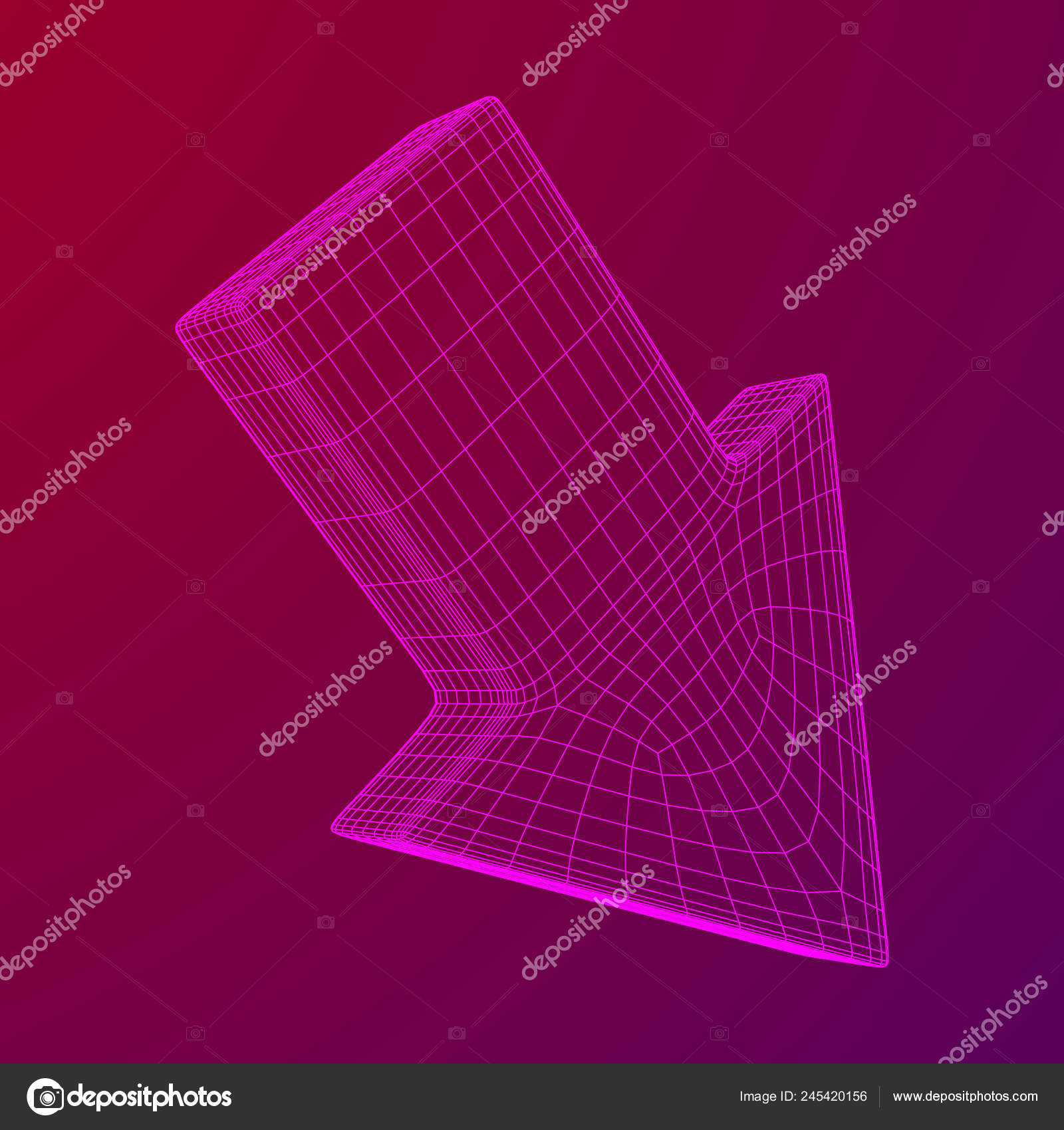 Wireframe arrow low poly Stock Vector by ©newb1 245420156