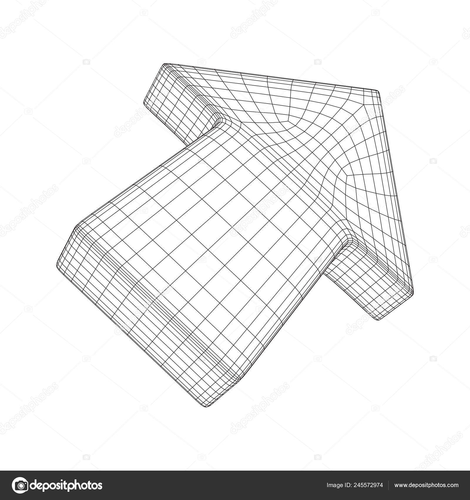 Wireframe arrow low poly Stock Vector by ©newb1 245572974