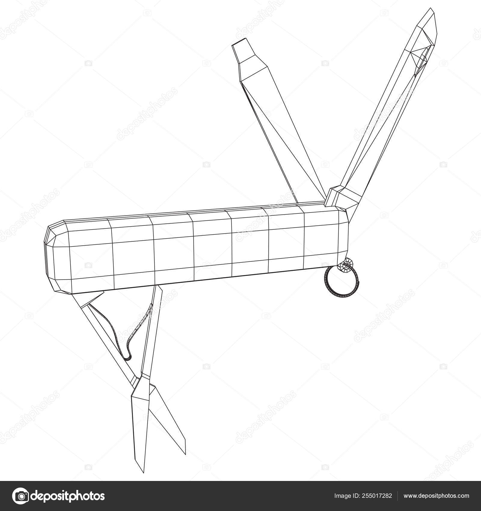 Multi-tool folding pocket knife, multipurpose penknife Stock Vector by ...