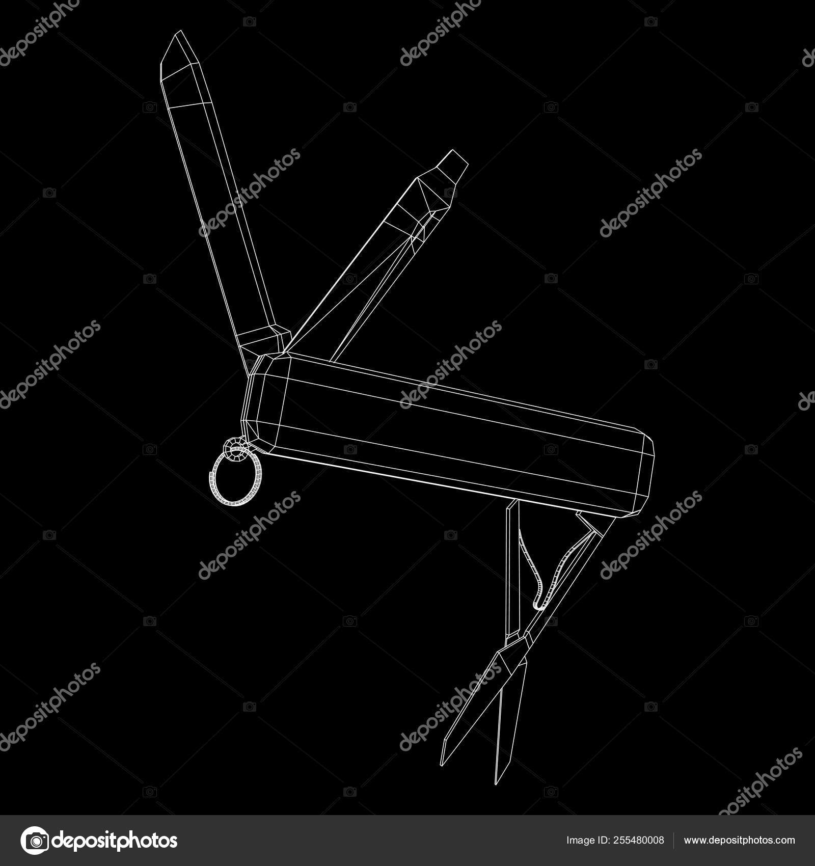 Multi-tool folding pocket knife, multipurpose penknife Stock Vector by ...