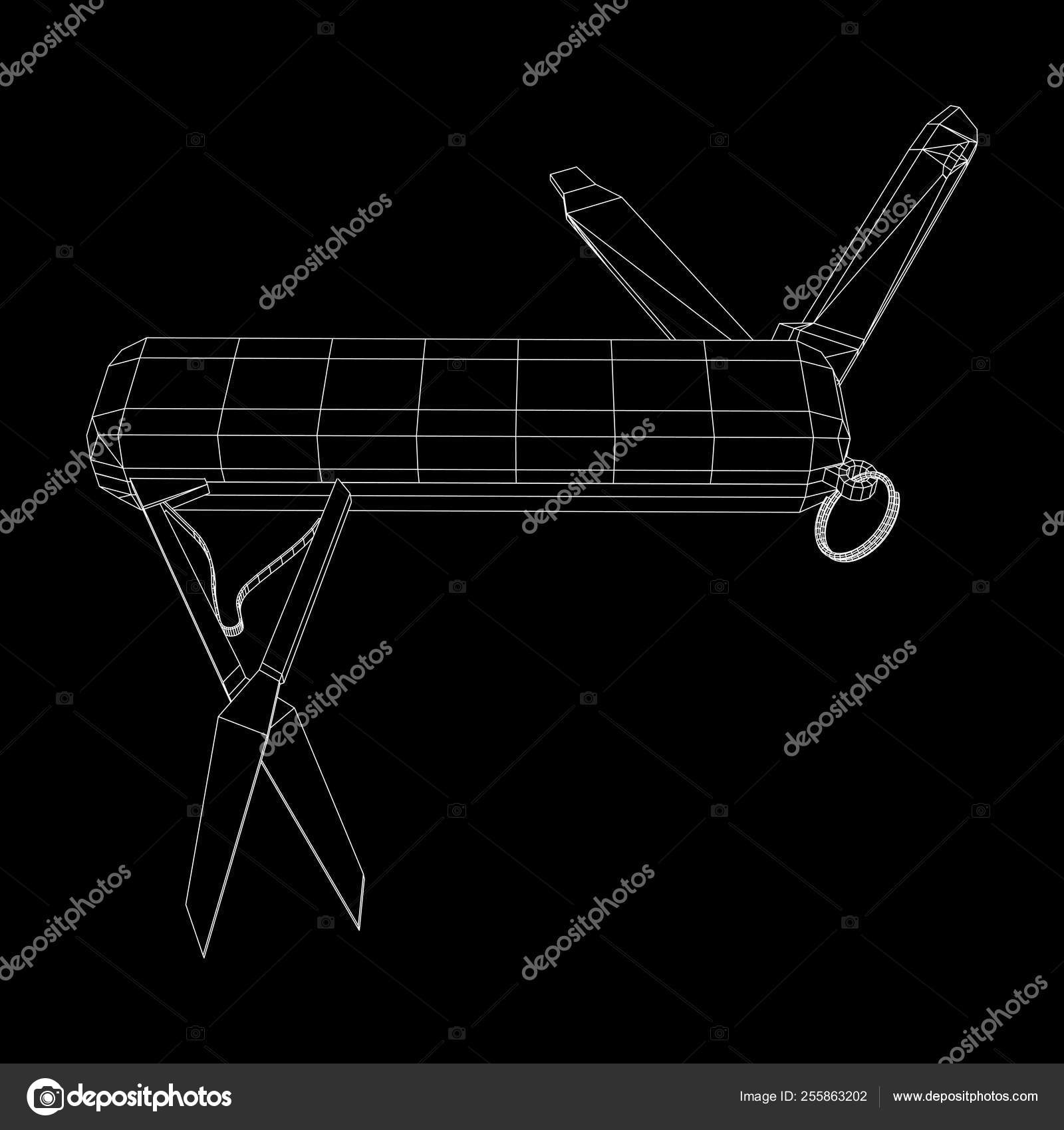 Multi-tool folding pocket knife, multipurpose penknife Stock Vector ...