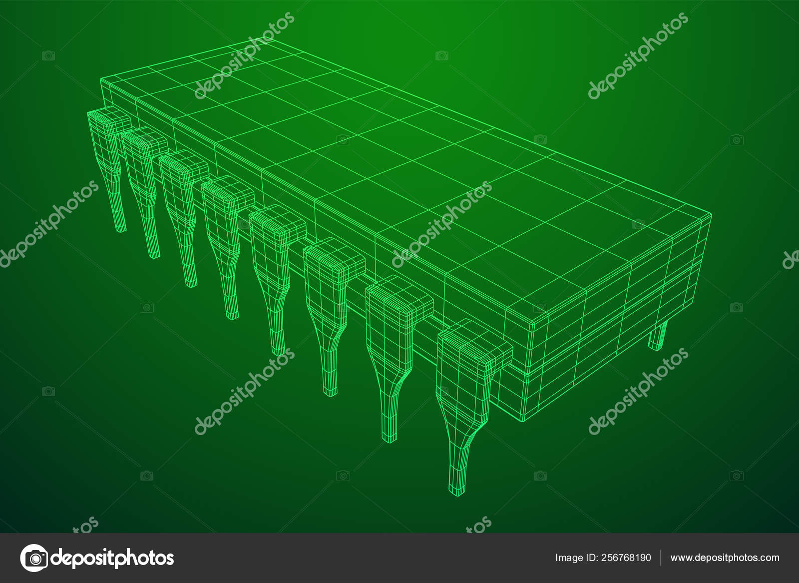 Micro-chip quantum processor Stock Vector by ©newb1 256768190