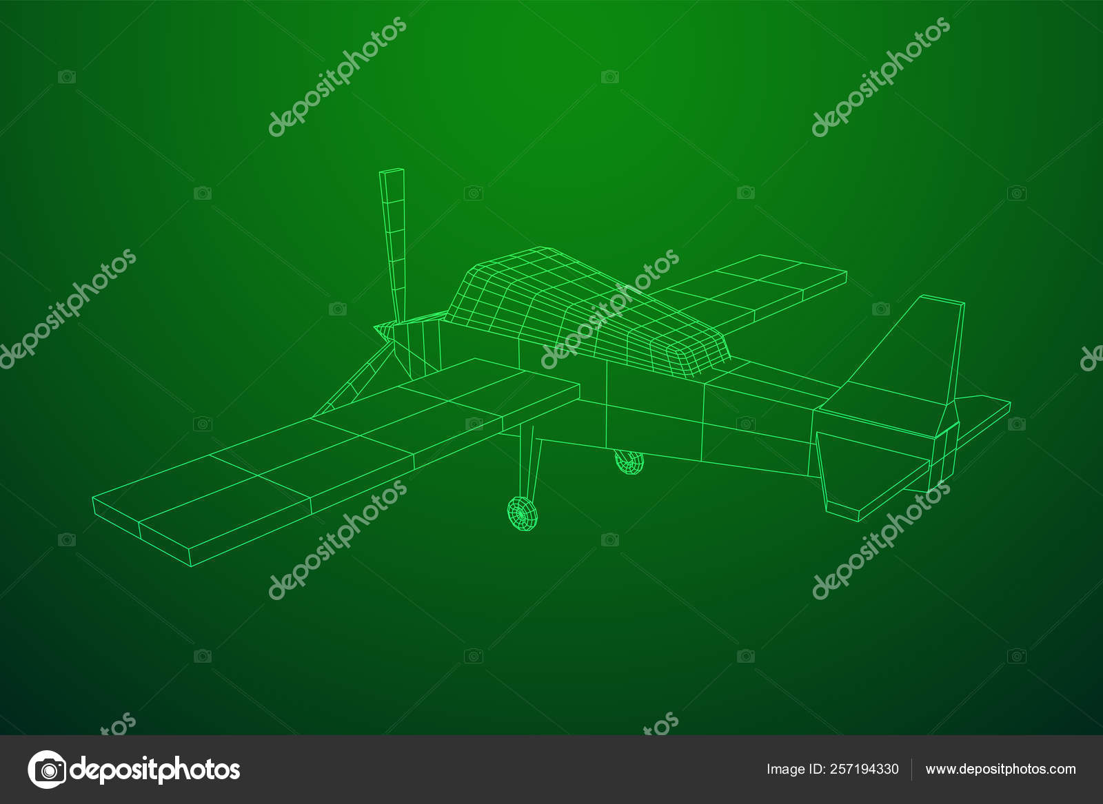 Plane Abstract polygonal wireframe airplane. Stock Vector Image by ...