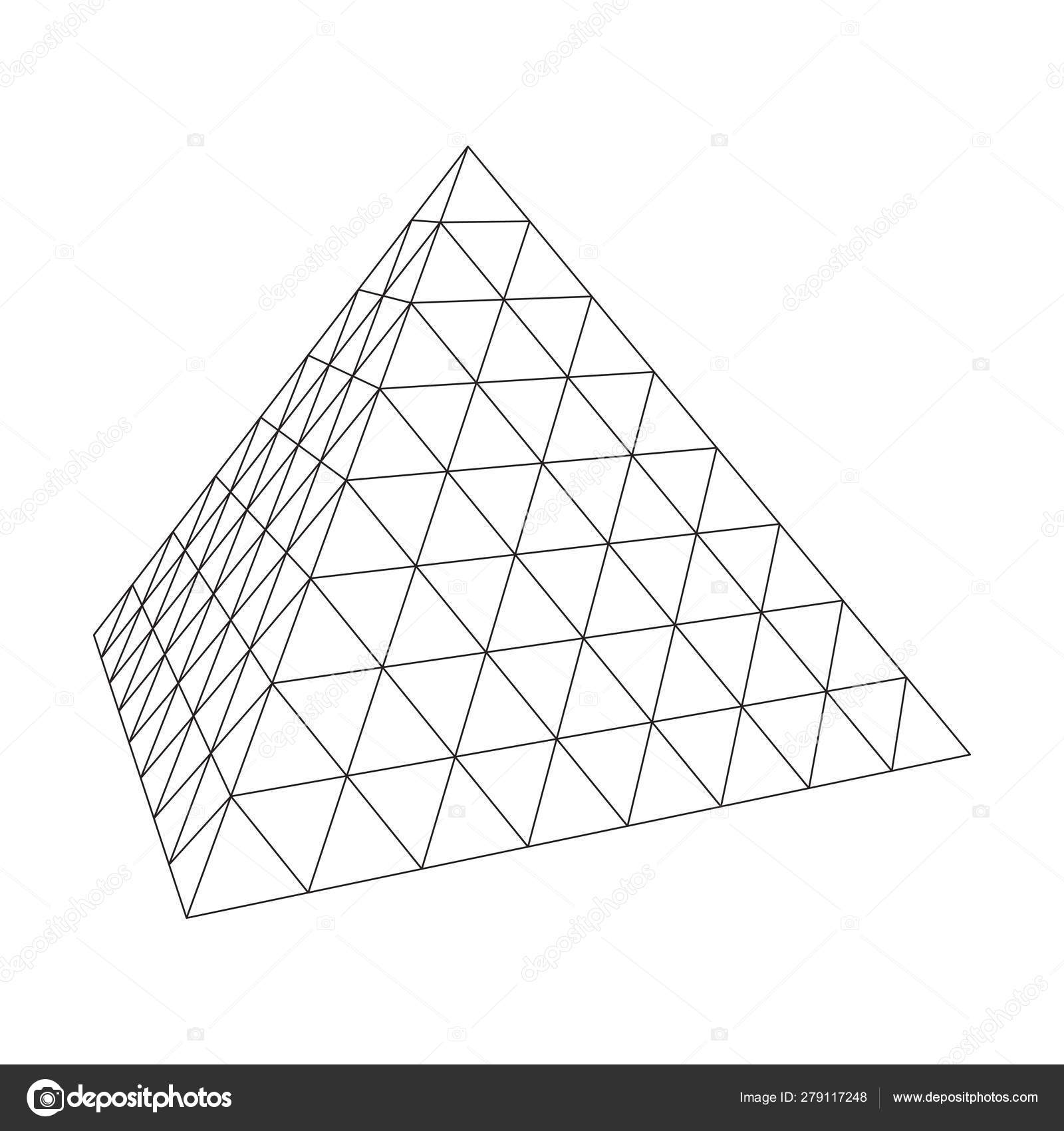Pyramid molecular grid wireframe Stock Vector by ©newb1 279117248