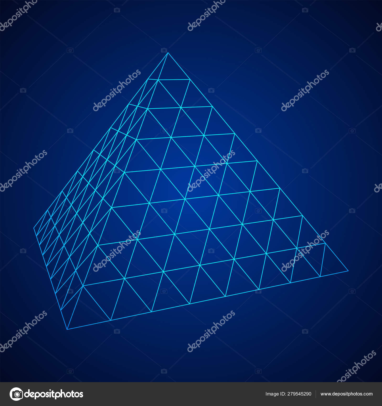 Pyramid molecular grid wireframe Stock Vector by ©newb1 279545290