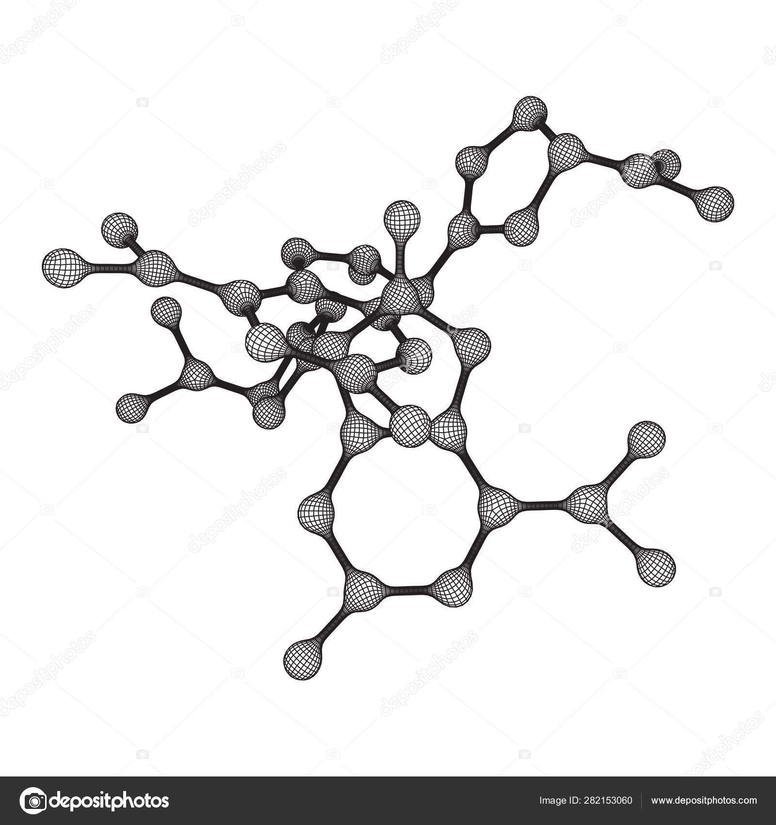 Wireframe Mesh Molecule Connection Structure Stock Vector By ©newb1 282153060