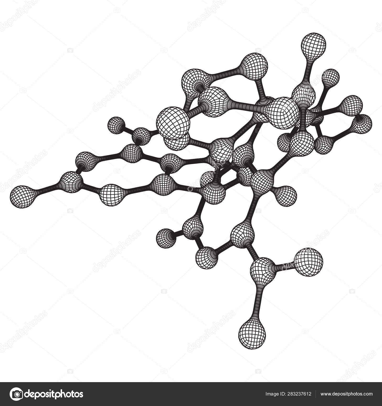 Wireframe Mesh Molecule. Connection Structure. Stock Vector Image by ...