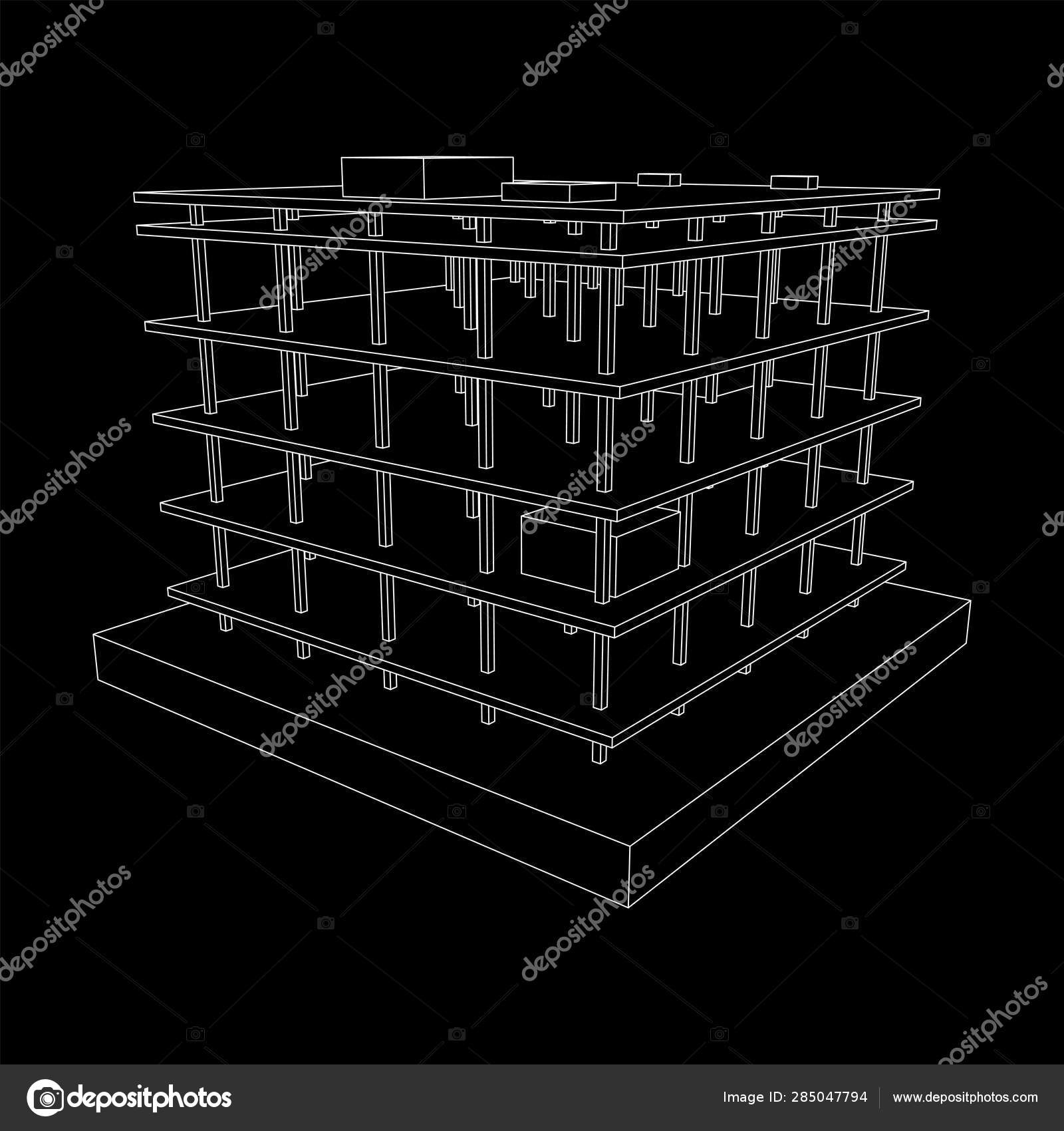 Building under construction wireframe Stock Vector Image by ©newb1 ...