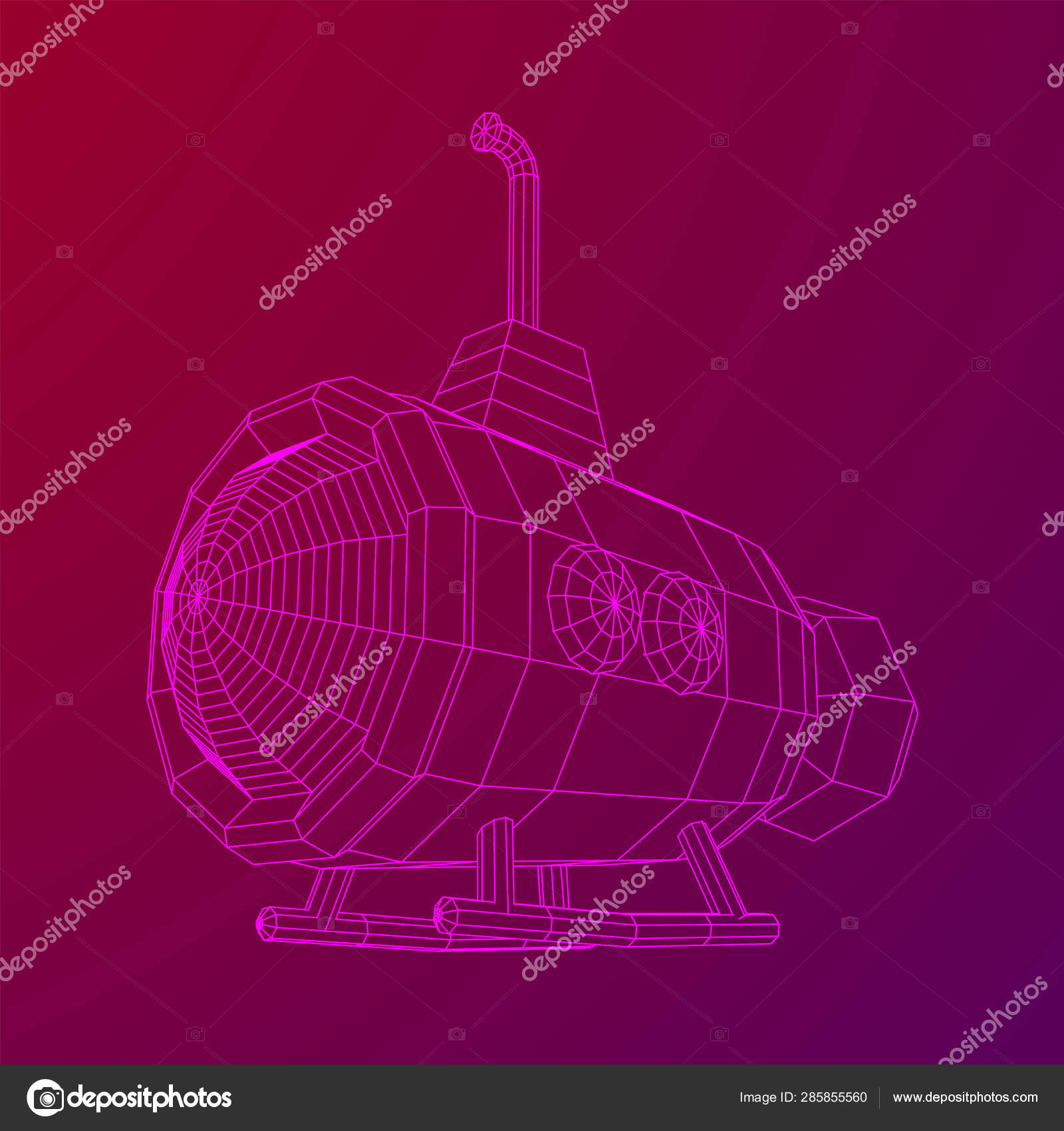 Submarine underwater boat wireframe. Stock Vector Image by ©newb1 ...