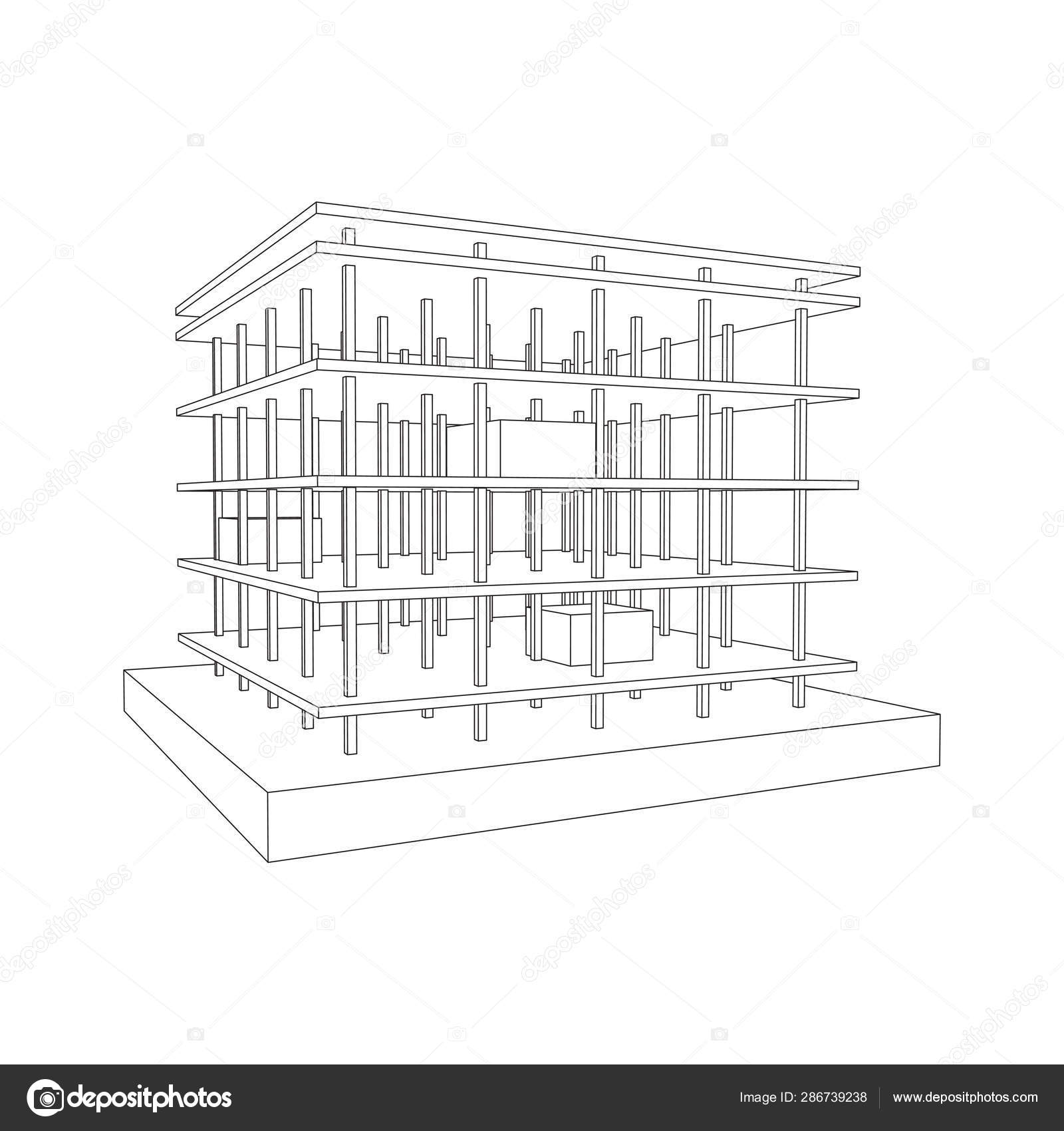 Building under construction wireframe Stock Vector Image by ©newb1 ...