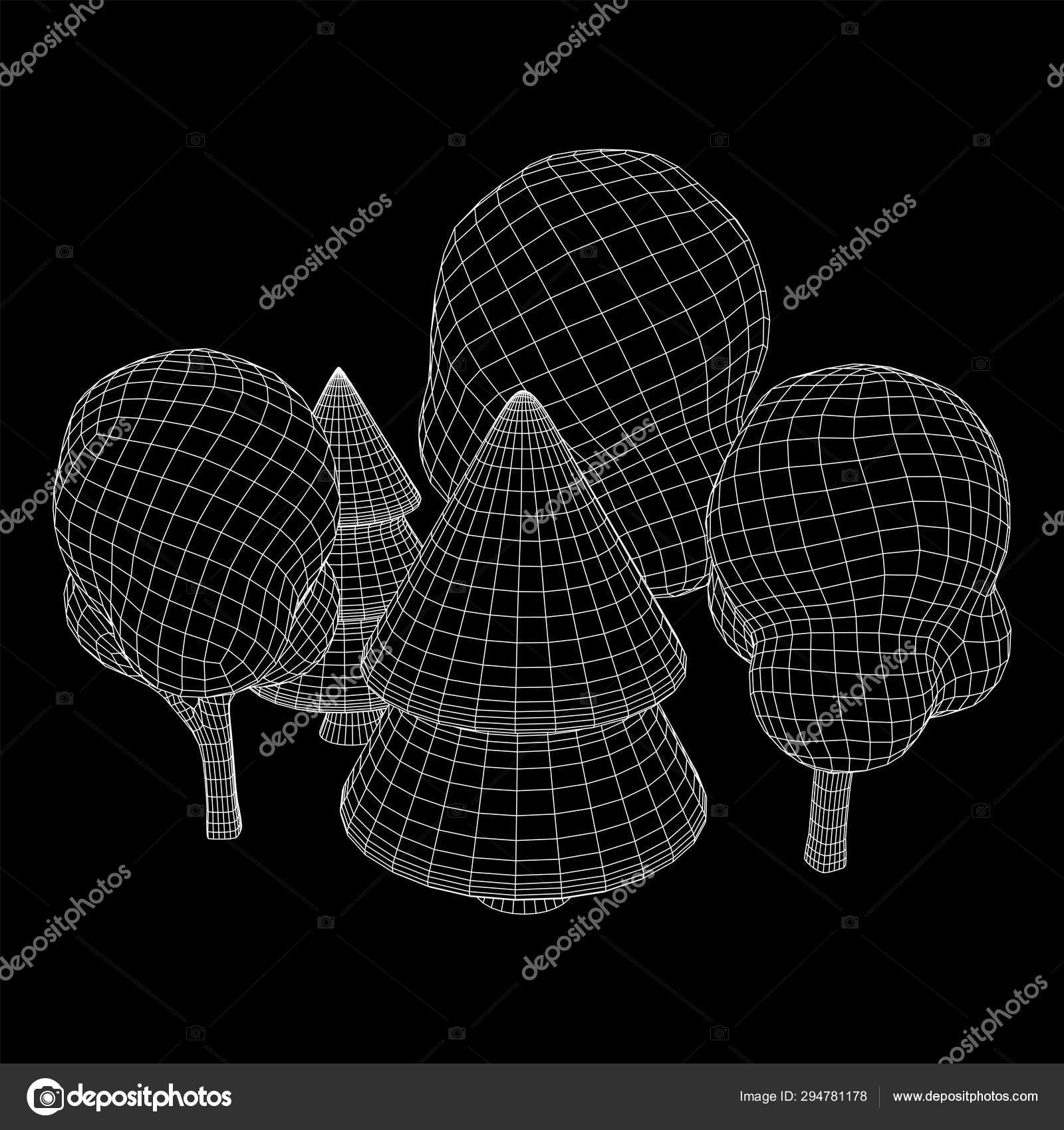 Mesh image of trees. Low poly background. Stock Vector by ©newb1 294781178