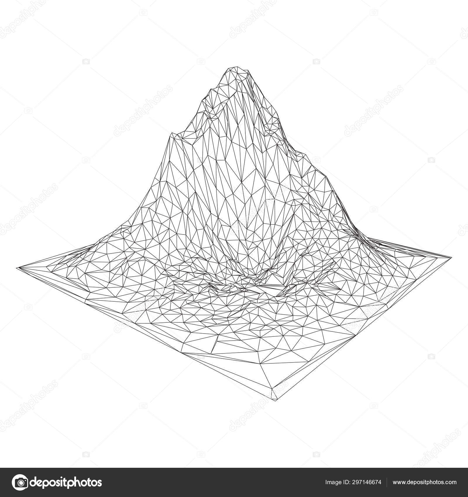 Wireframe terrain background Stock Vector by ©newb1 297146674