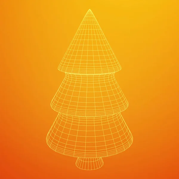 Wireframe A Christmas tree sign mesh Stock Vector by ©newb1 313750608