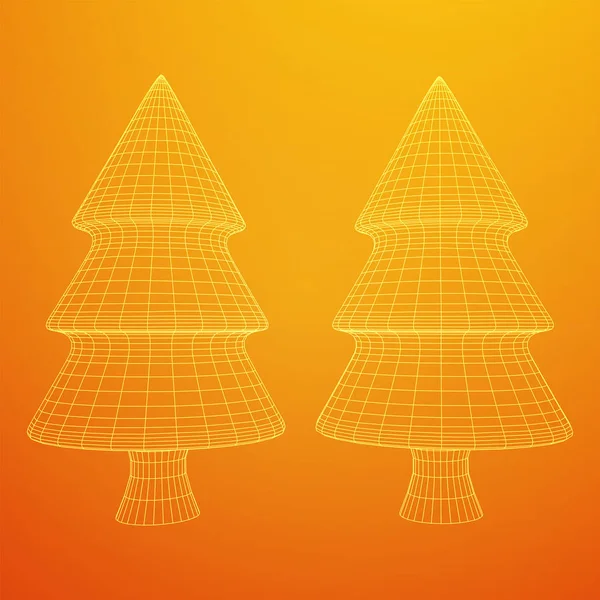 Wireframe A Christmas tree sign mesh Stock Vector by ©newb1 313750608