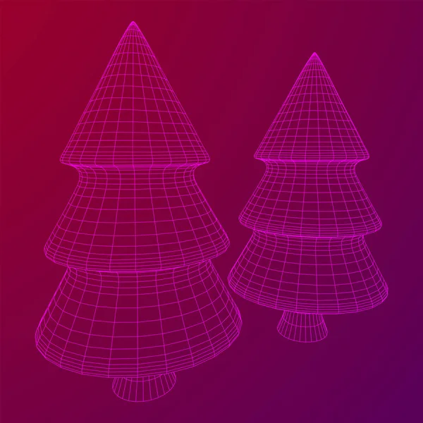 Wireframe A Christmas tree sign mesh Stock Vector by ©newb1 313750608