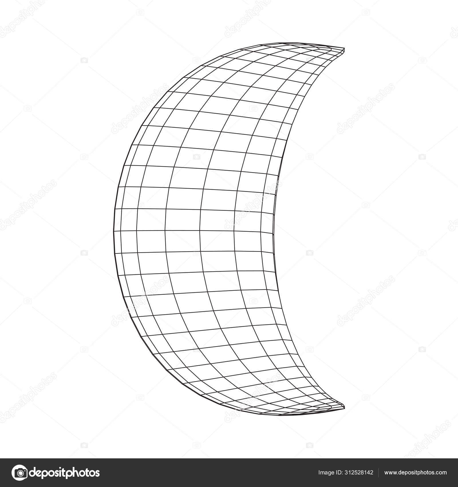 Crescent moon wireframe vector Stock Vector by ©newb1 312528142