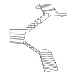 Drawing Stairs Stairway Top View Sectional View Architectural Set Stock ...