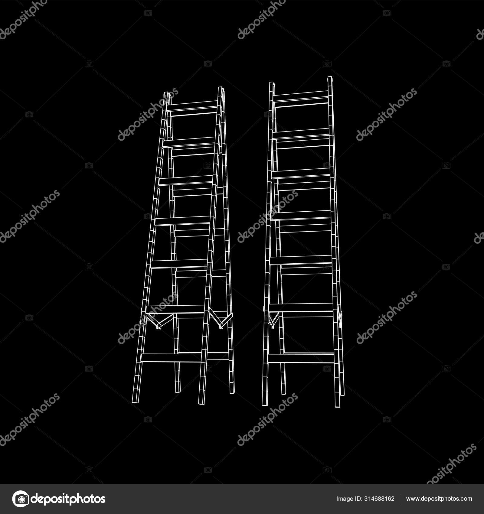 Step ladder wireframe Stock Vector by ©newb1 314688162