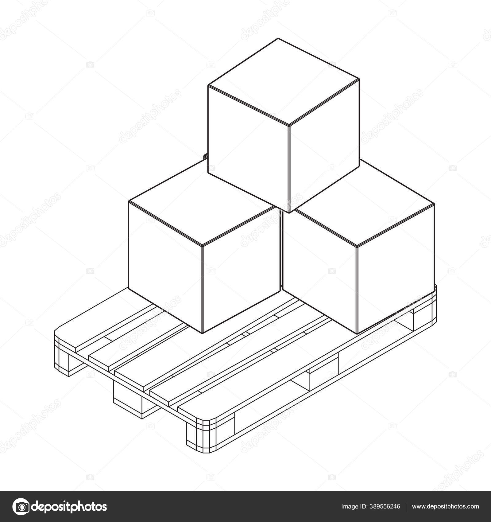 Cargo pallet for warehouse with boxes Stock Vector Image by ©newb1 ...